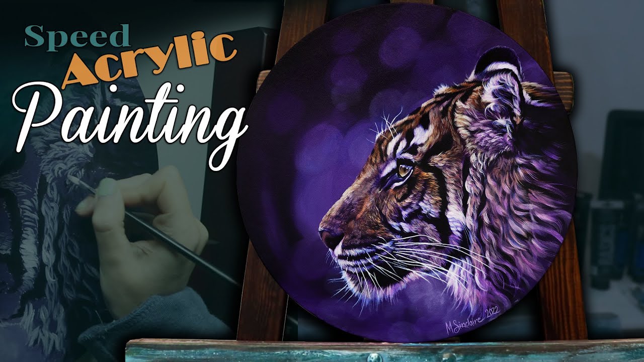 Tiger acrylic painting | Timelapse - YouTube