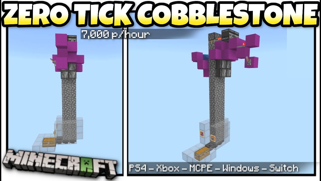 Minecraft Bedrock - ZERO TICK COBBLESTONE GENERATOR ⛏️[Tutorial] PS4 ...