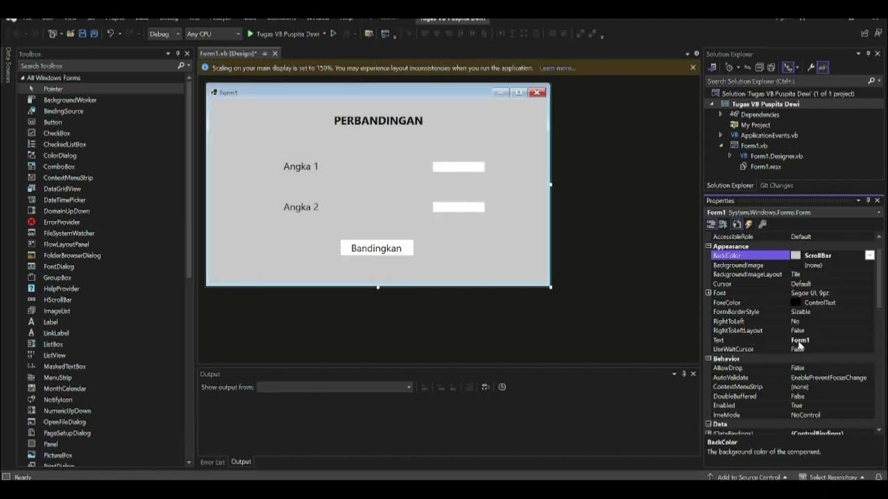 Program Sederhana Membandingkan Dua Angka Dalam Visual Basic - YouTube