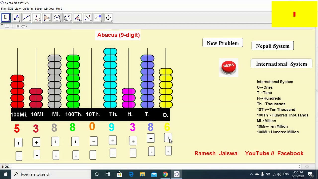 Abacus use GeoGebra - YouTube