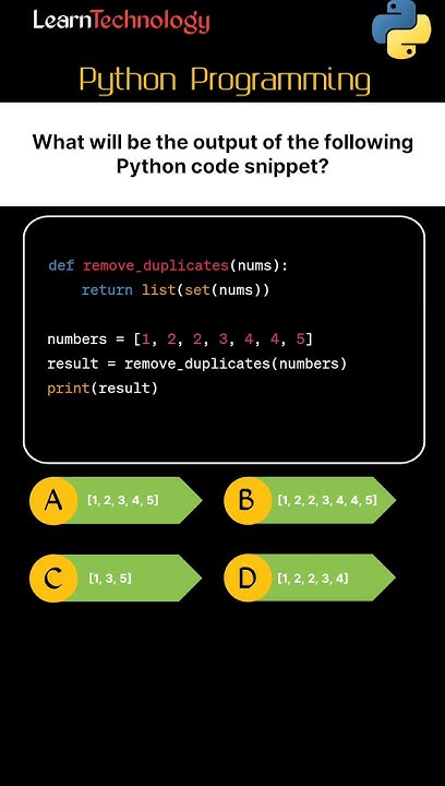 Guess the output of following python code snippet? #python #programming #coding #mcq - YouTube