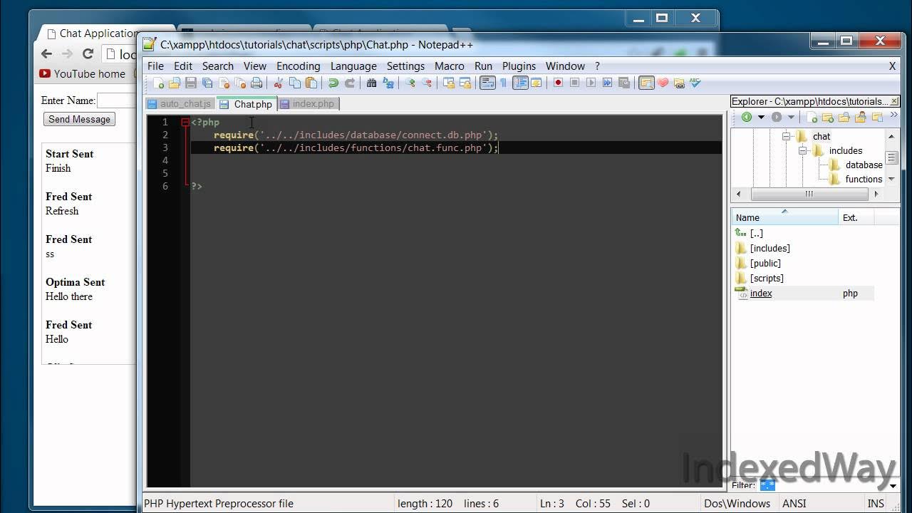 PHP & MYSQL Simple Chat Application (Part 5) - Refresh Message Window using AJAX - YouTube
