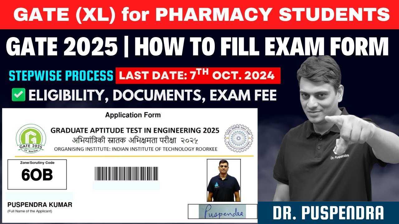 How to Fill GATE 2024 Form | For Pharmacy Students | GATE Life Sciences (XL) | By Dr. PK Classes ...