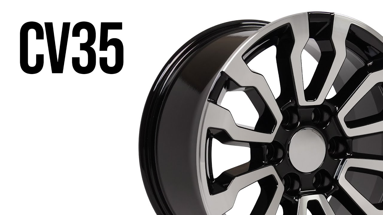 Fit's GM Trucks and SUVs - OE Wheels CV35 Black Machined 18x8.5 - YouTube