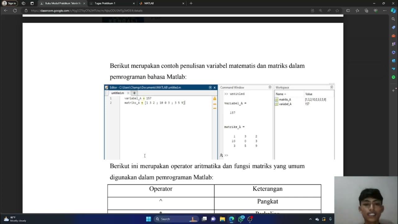 Dasar-dasar MATLAB, apa itu Matlab?, pengenalan Matlab, dan pemrograman Matlab pada Teknik ...