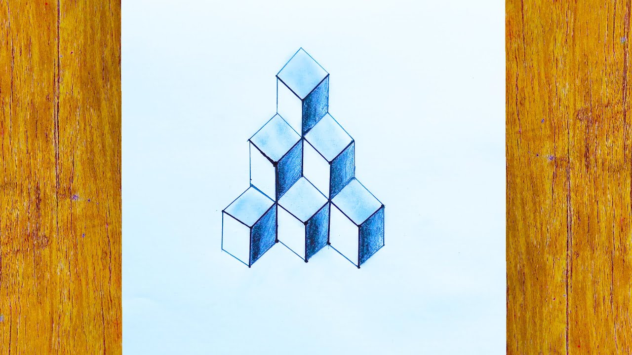 Perspective drawing | how to draw 3D cubes | 3D drawing of cube ...