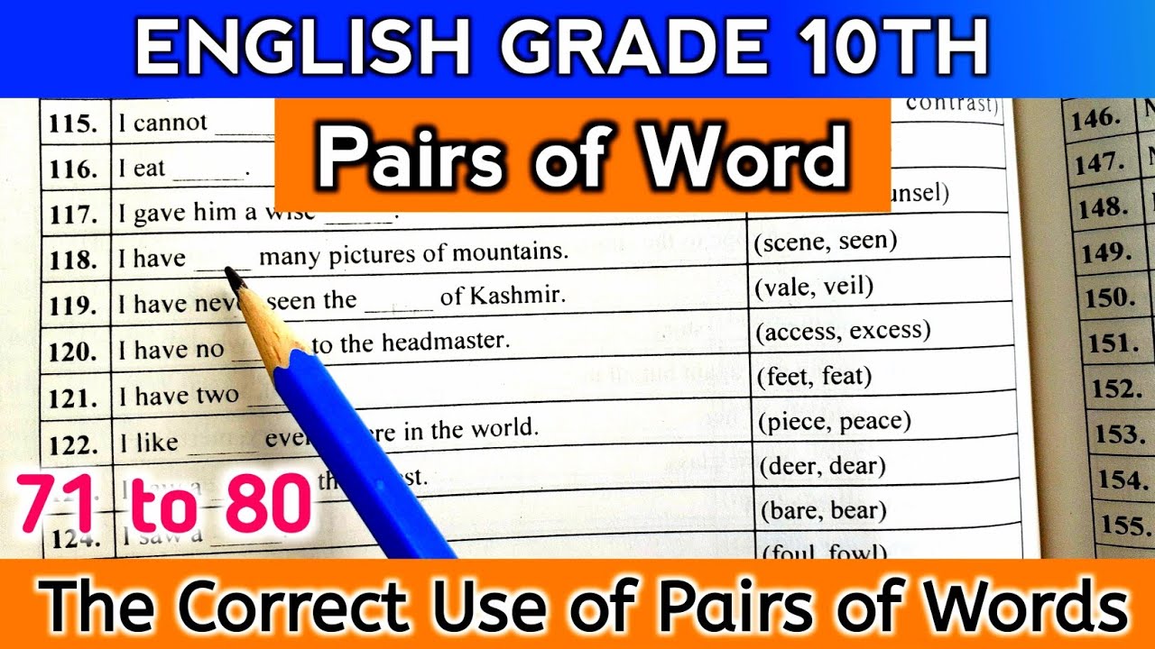 10 Most Common Pairs of Words in English 71 to 80 | English Vocabulary ...