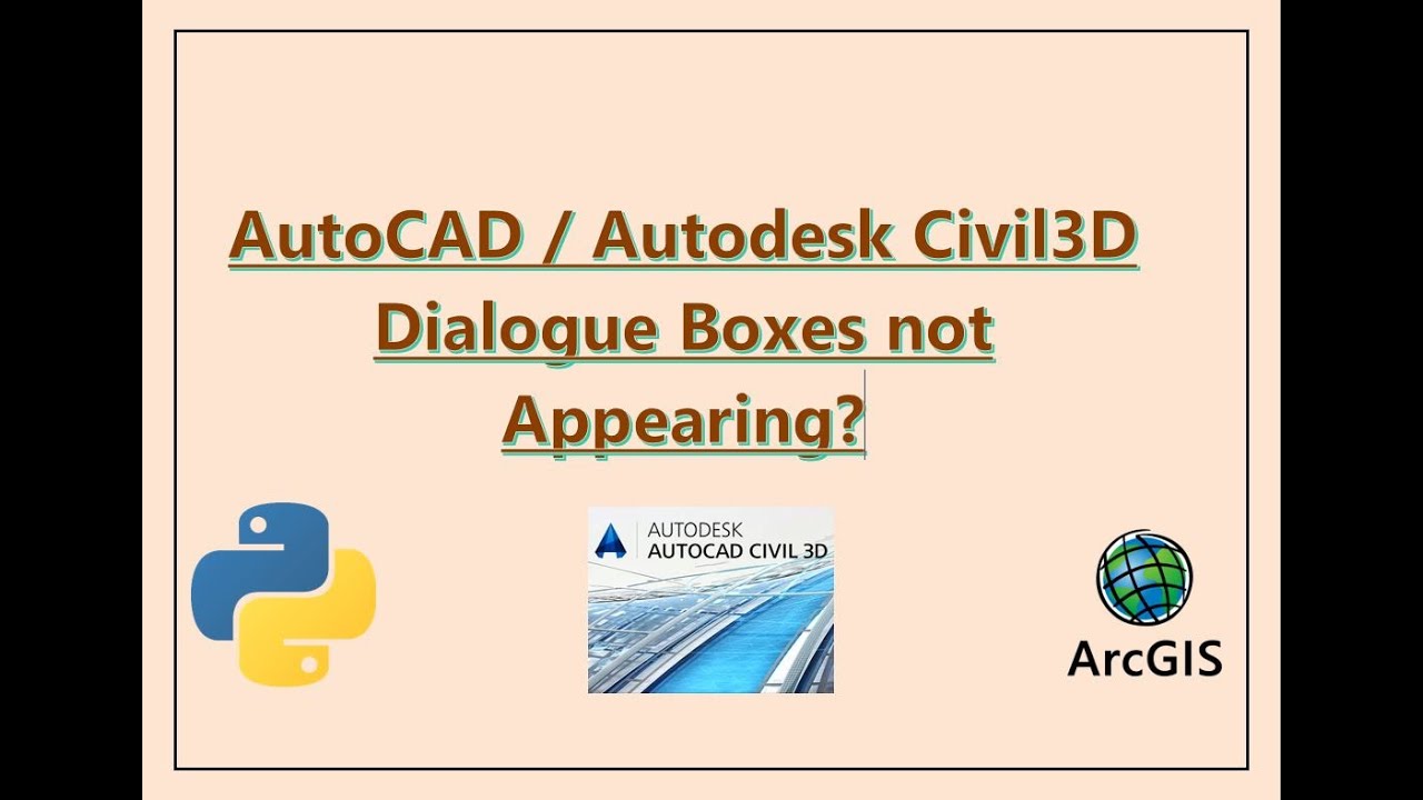 AutoCAD / Autodesk Civil3D Dialogue Boxes Not Appearing - YouTube