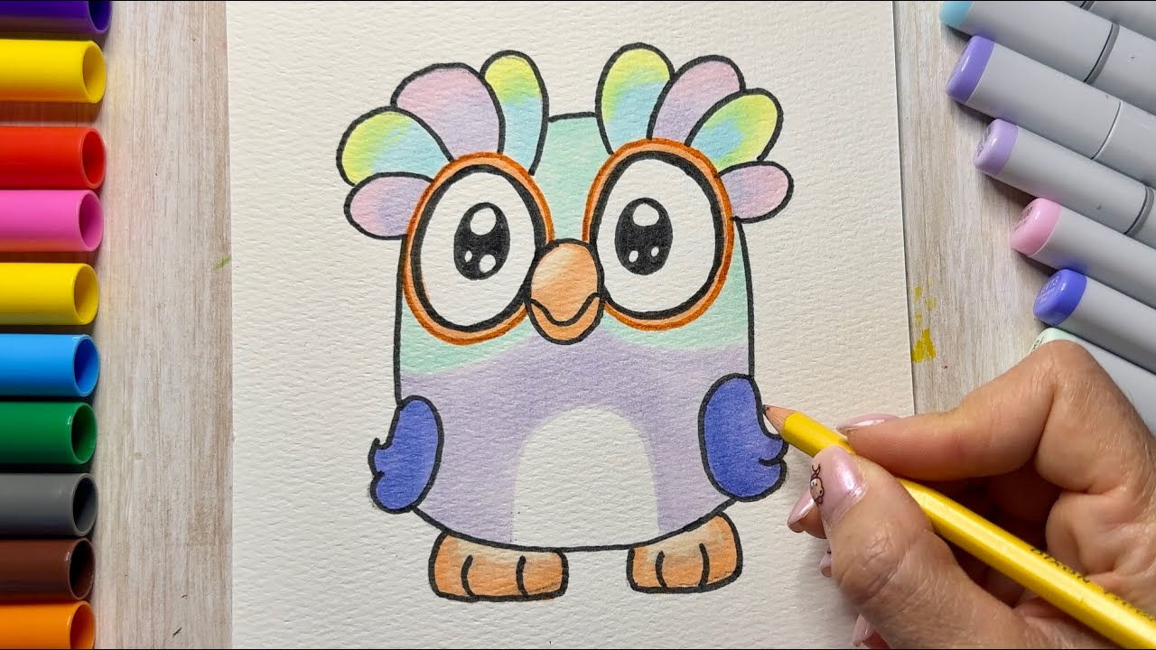 How to draw Chattermax - Bluey Disney Jr - YouTube