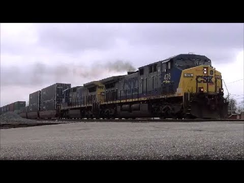 Smokey CSX 476 AC44CW and Church Bells Hamler Ohio - YouTube