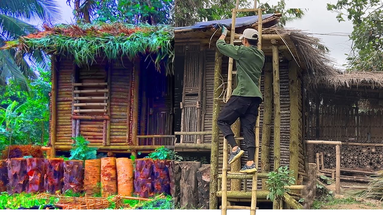 The first days in the small house,clean up the house- roof repair ...