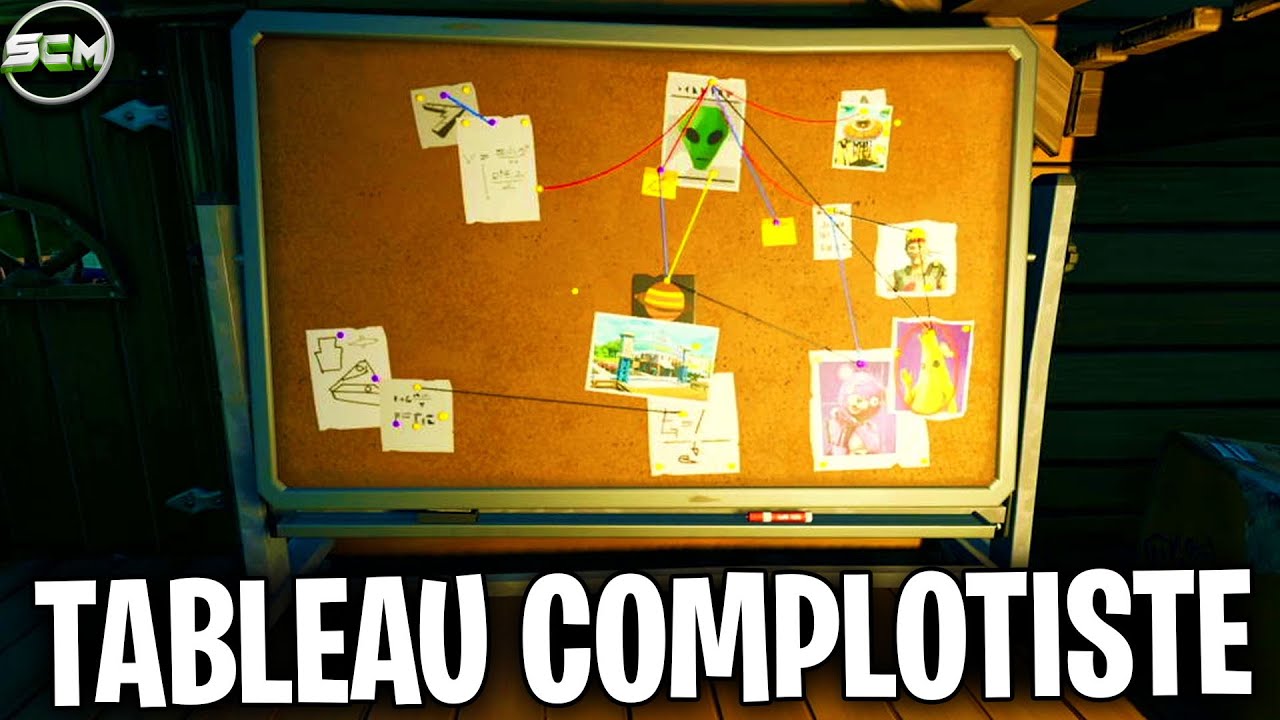 INTERAGIR AVEC UN TABLEAU DE COMPLOTISTE DE JONESY BUNKER FORTNITE ...
