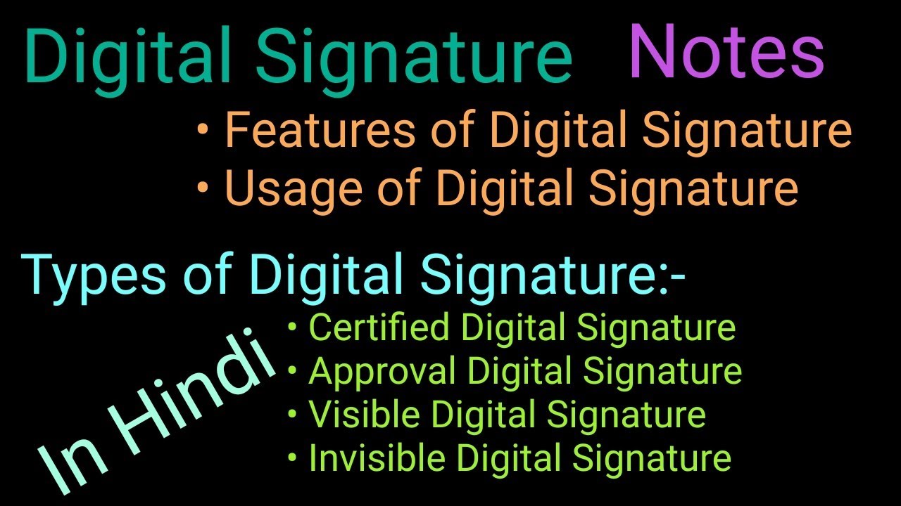 Digital Signature Types Of Digital Signature Features Of Digital