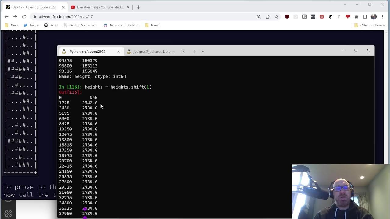 Joel Grus - Advent of Livecoding 2022 - Day 17 - part 2 - YouTube