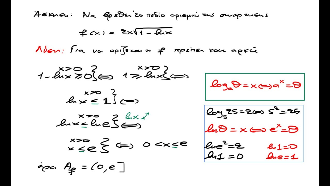 5-Πεδίου Ορισμού Συνάρτησης - Επίλυση Άσκησης - YouTube
