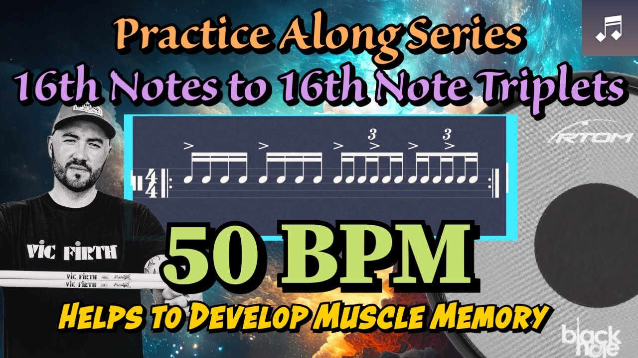 16th Notes to 16th Note Triplets (Sextuplets) - Drummer Practice Along ...