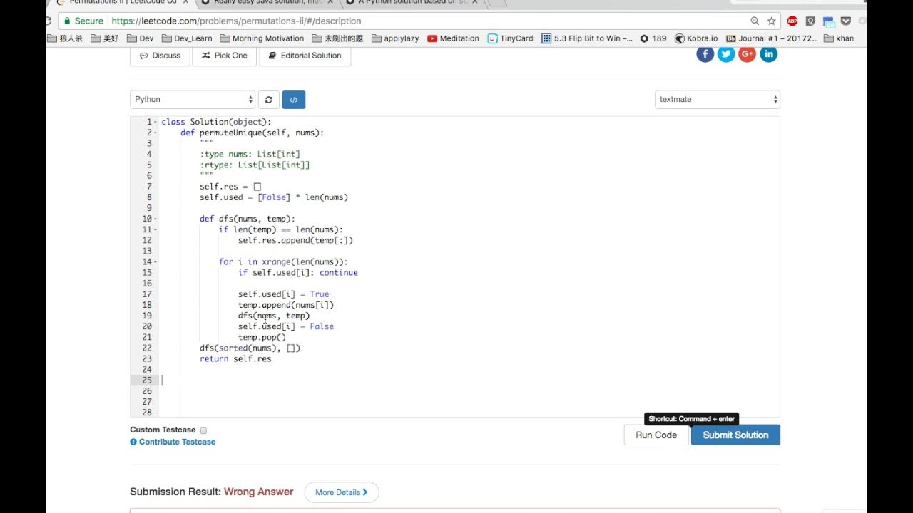 LeetCode 47 Permutation II 【公瑾讲解】 - YouTube