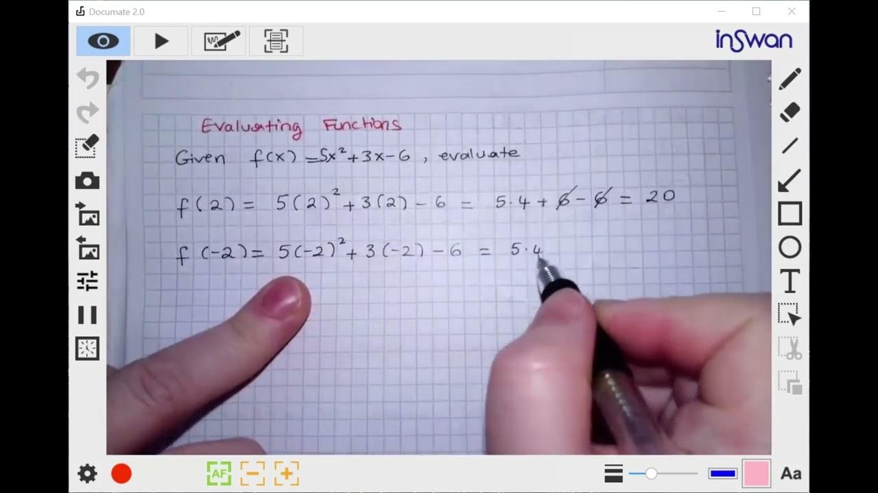Section 3- How to evaluate functions: a quadratic function example ...