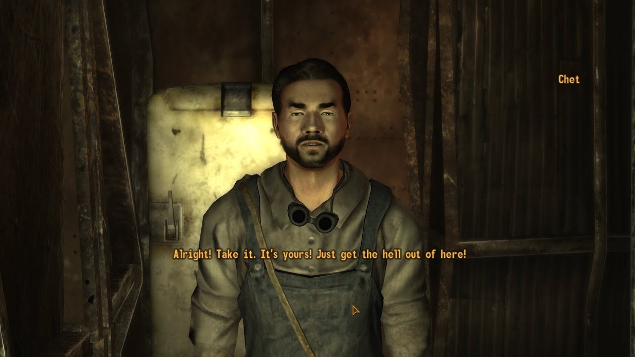 Chet's Reaction To You Robbing His Store in Fallout New Vegas - YouTube