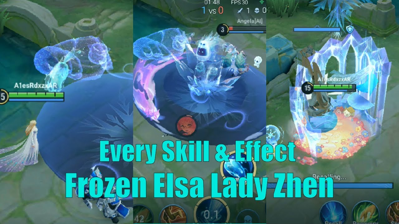Lady Zhen’s Frozen Elsa Skin | Full Showcase of Skills, Effects ...