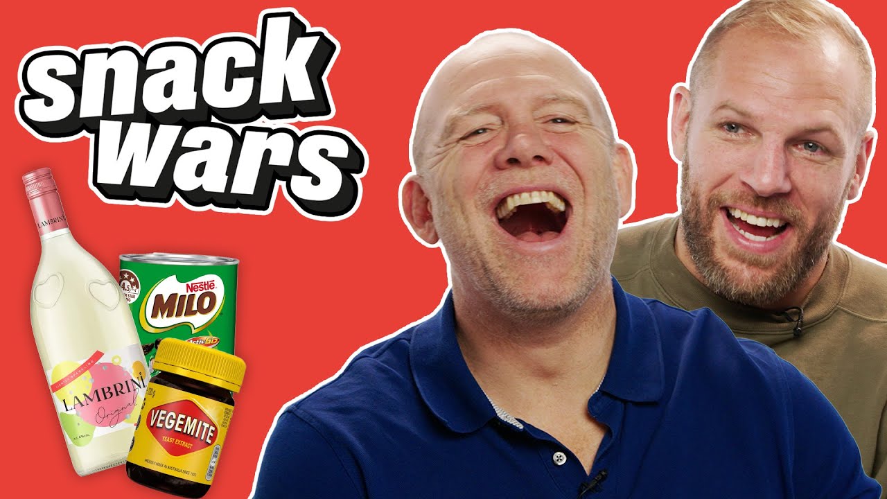 Mike Tindall & James Haskell Rate English and Australian Food | Snack Wars - YouTube