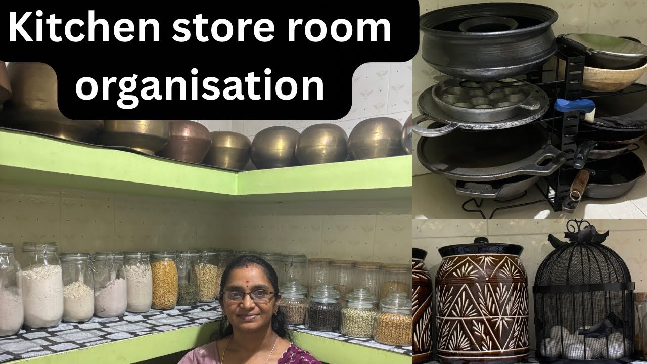 Kitchen store room organisation | pantry organisation | kitchen tour ...