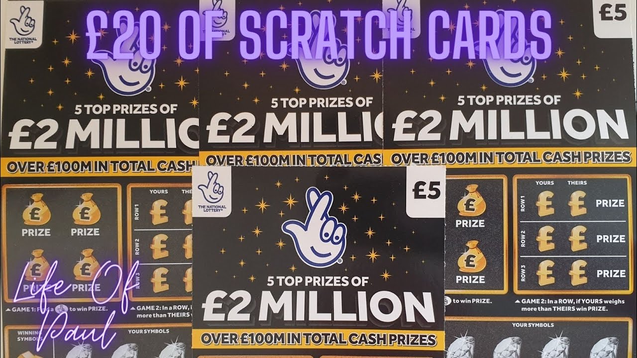 New £5 Lottery Scratch Cards. £20 of the £2 Million Black scratch cards ...