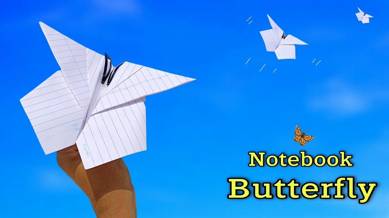 notebook paper flying butterfly, best flying paper butterfly, paper ...