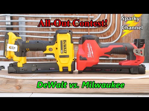 Milwaukee vs DeWalt Cable Stapler All-Out Contest! in 4K