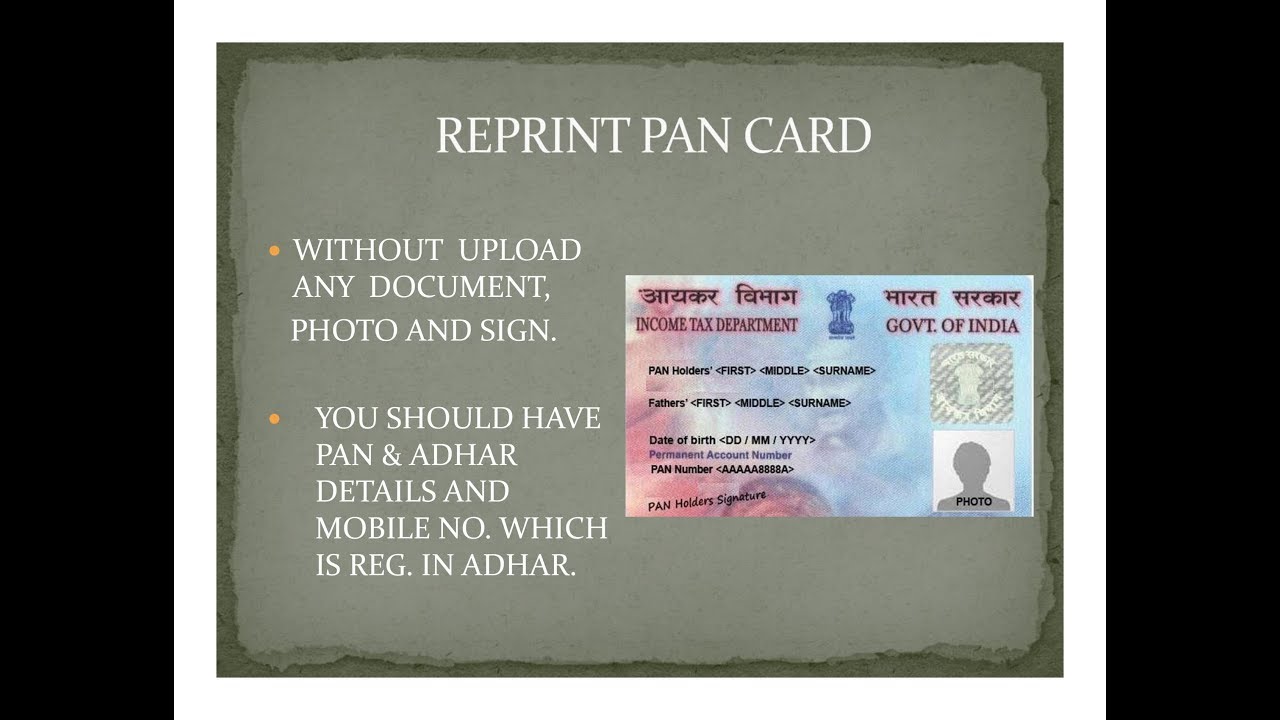 HOW TO REPRINT PAN CARD OR APPLY NEW PAN CARD ONLINE WITHOUT UPLOAD ANY ...