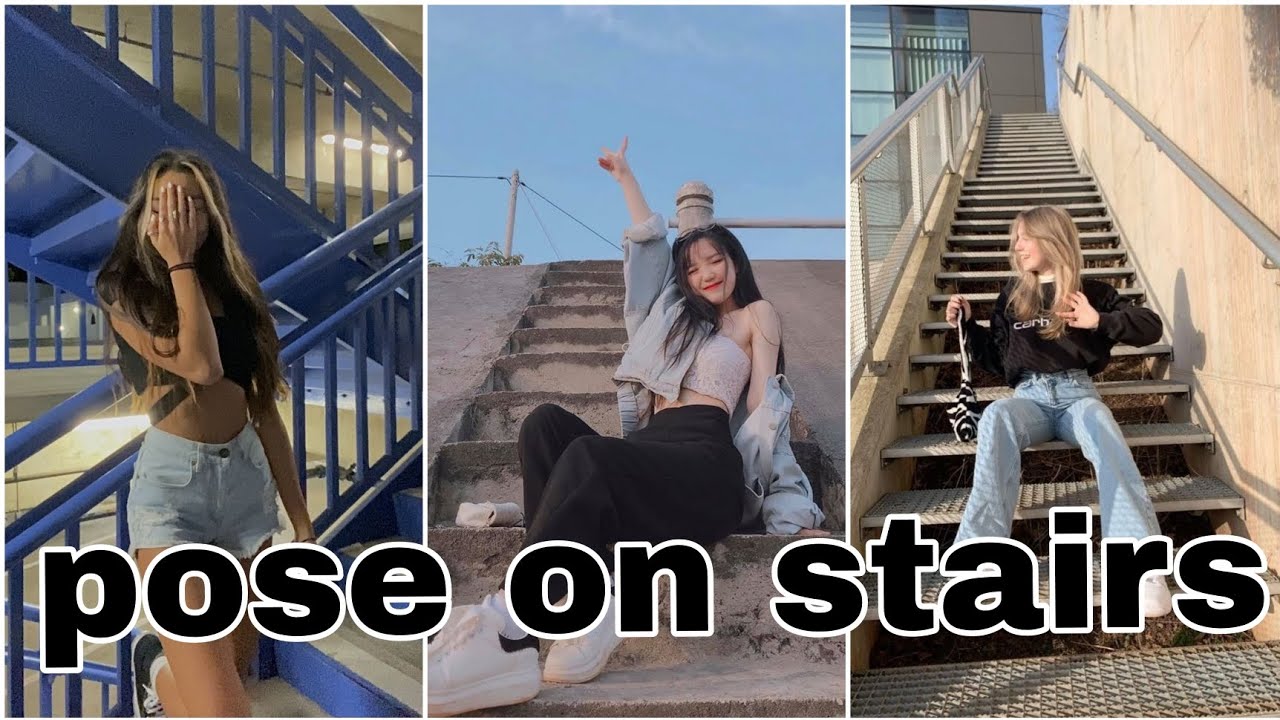 photoshoot on stairs | Aesthetic Pose Ideas | Girls pose ideas - YouTube