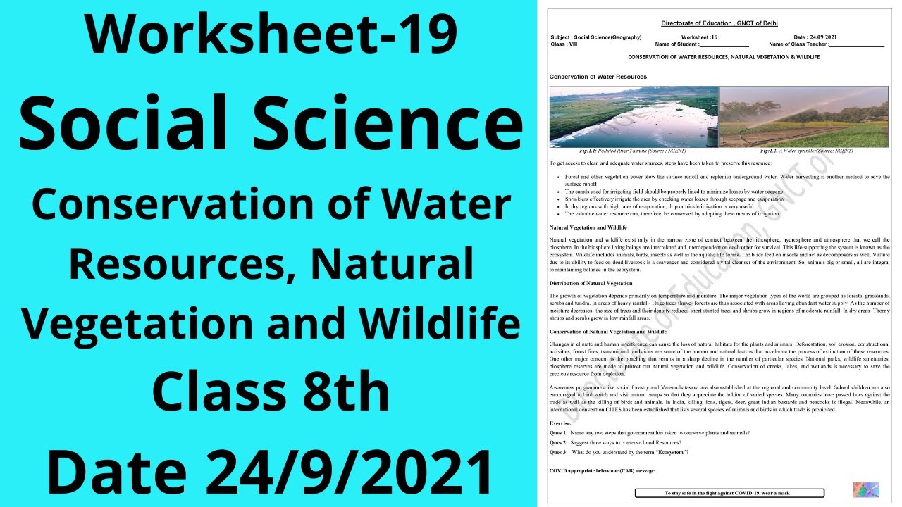 Worksheet 19 sst class 8 (24/9/21)English Medium / worksheet sst class ...