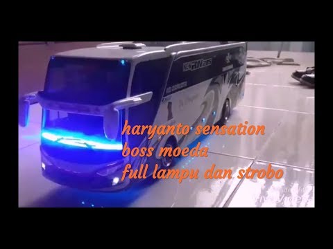 Review miniatur bus bis haryanto 023 sensation full lampu full strobo