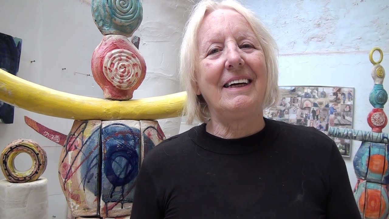 Sandy Brown building 39ft Ceramic Sculpture in Devon - YouTube