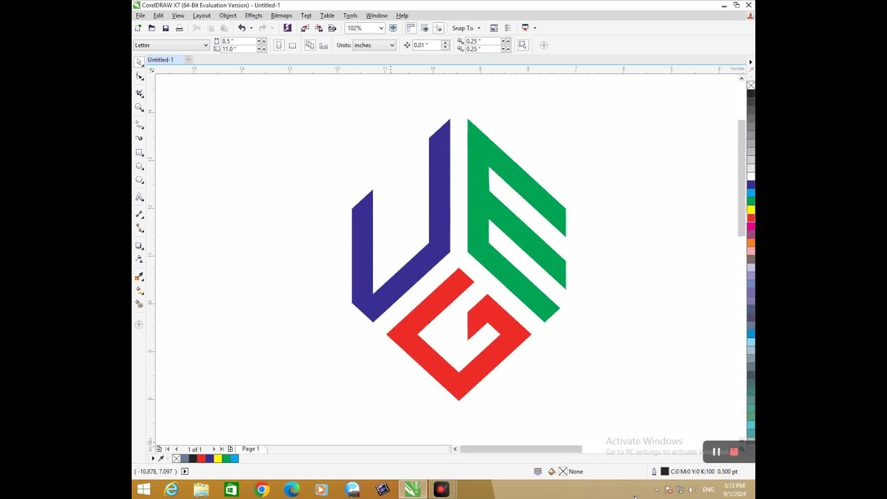 UEG logo Design in Corel Draw. Corel Draw Tutorial. #logo #logodesign # ...