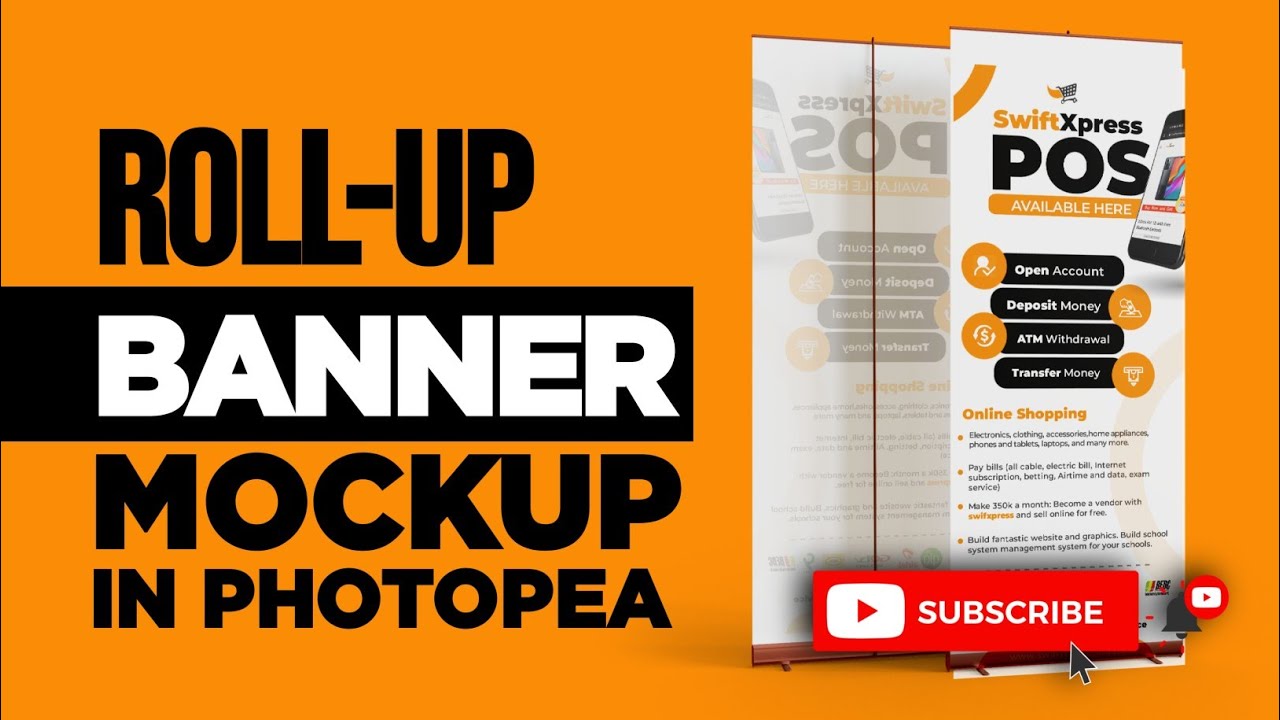 Roll-up Banner Mockup on Photopea || Photopea Tutorial - YouTube
