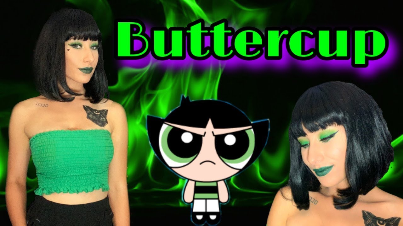 (Powerpuff Girls) Buttercup inspired makeup - YouTube