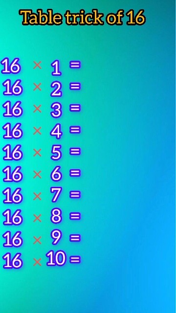 16 timesmultiplication16 times tricks| 16 times tips|16x multiplication ...