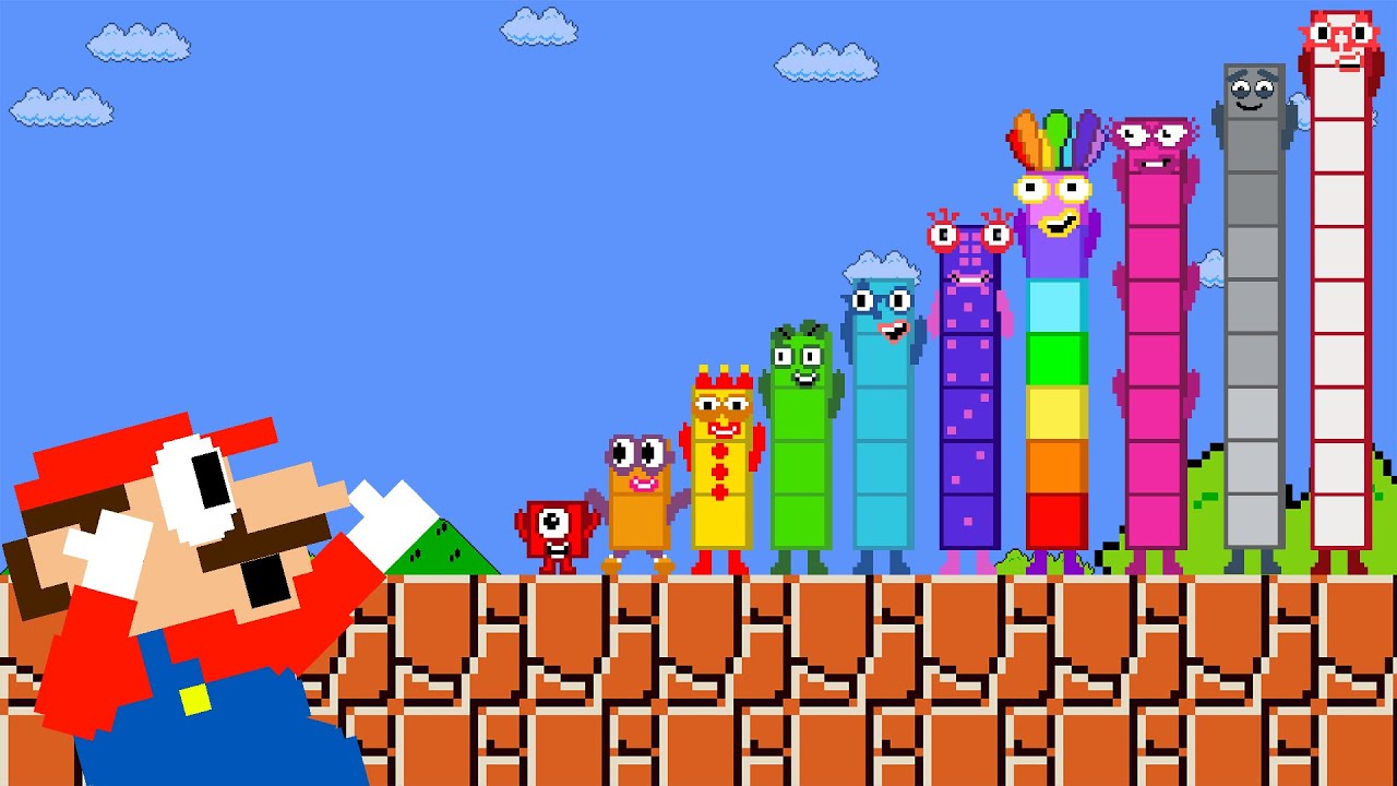 Mario vs the Giant Numberblocks 1-10 mix level up | Game Animation ...