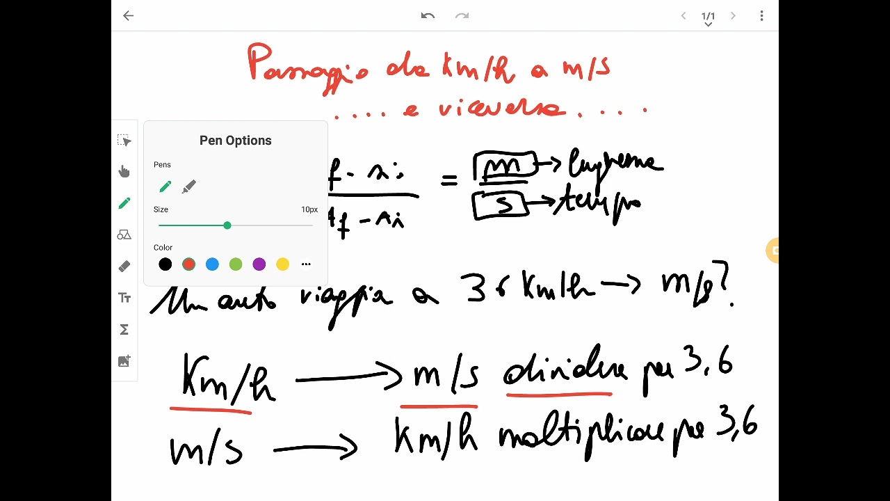 Conversione Delle Velocit Da Km h A M s e Viceversa YouTube