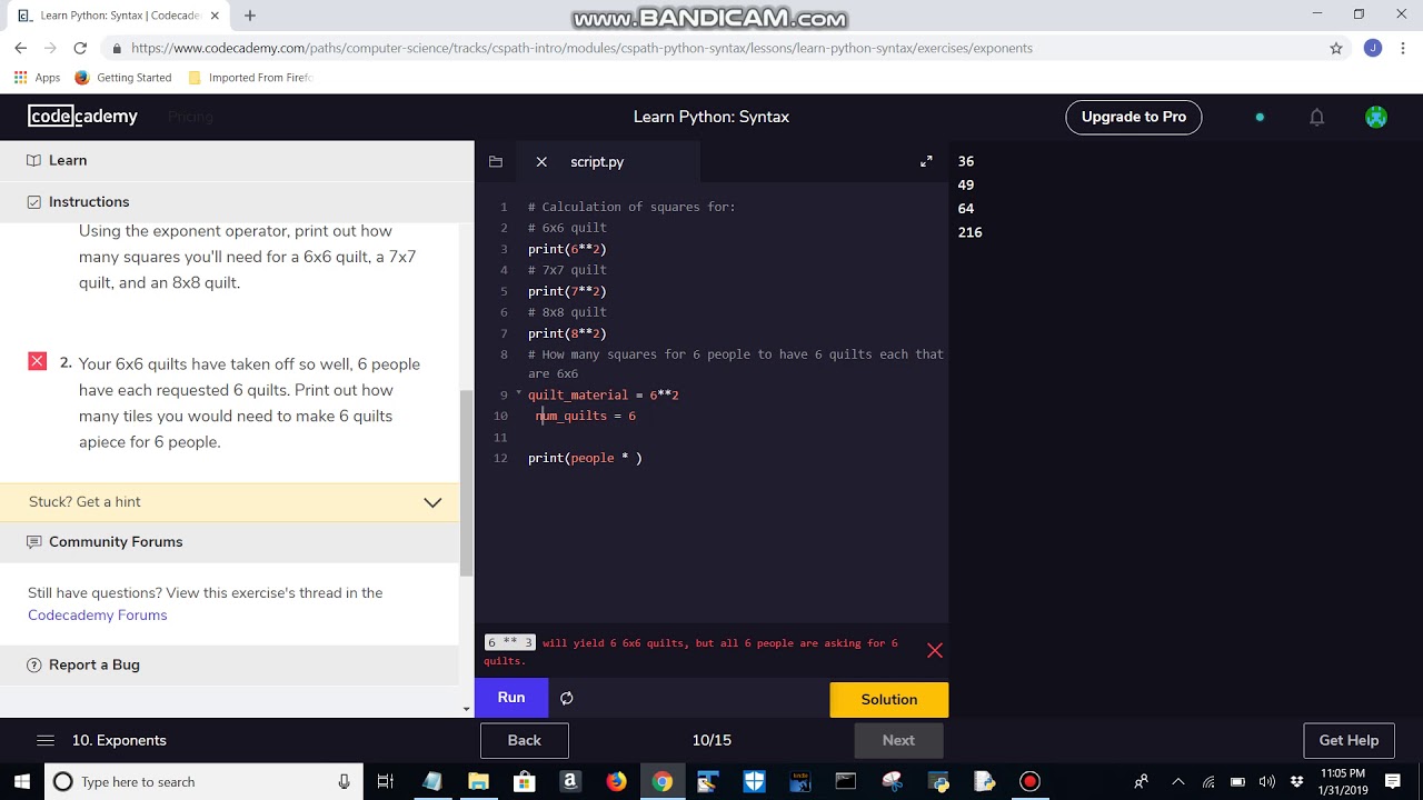 Pyton Codecademy Part 10 Youtube