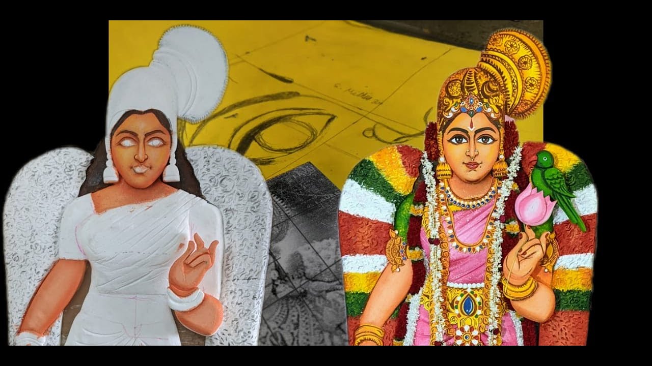 Andal 2D Model Making | Statue Making | Thermocol Statue | How to make ...