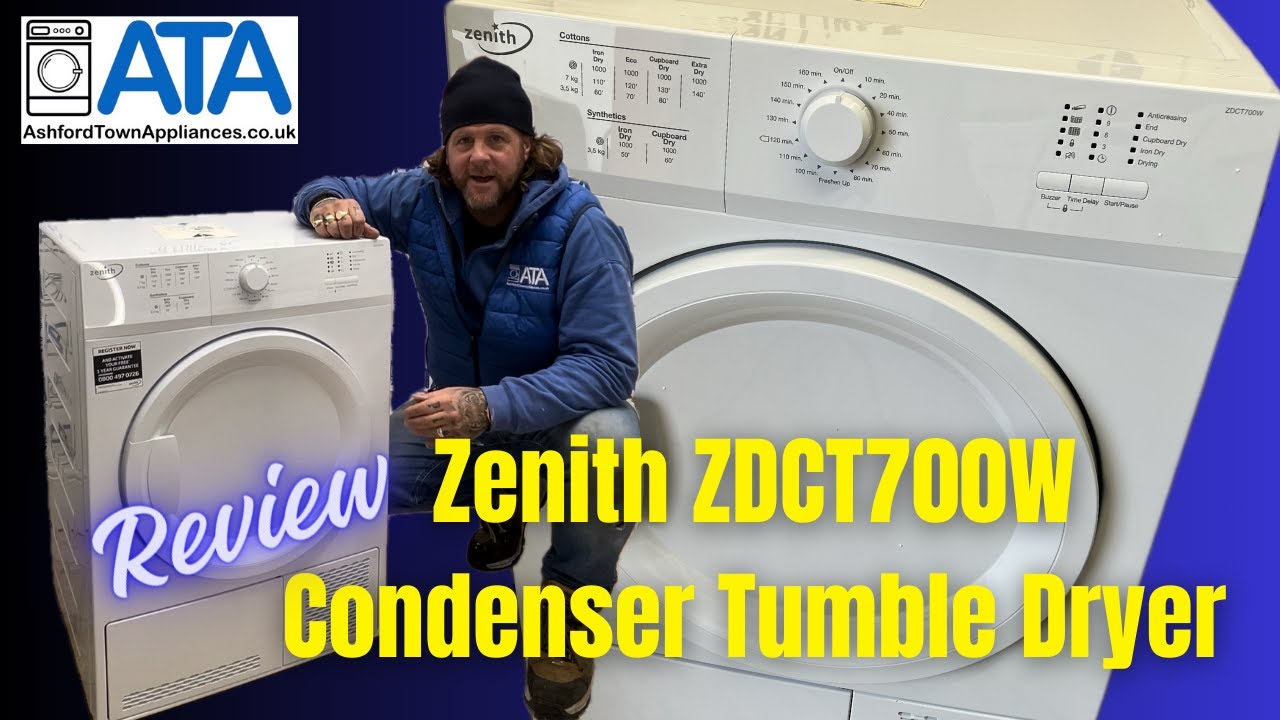 Zenith Condenser Tumble Dryer MOD No ZDCT700W, Unwrap & Review - YouTube