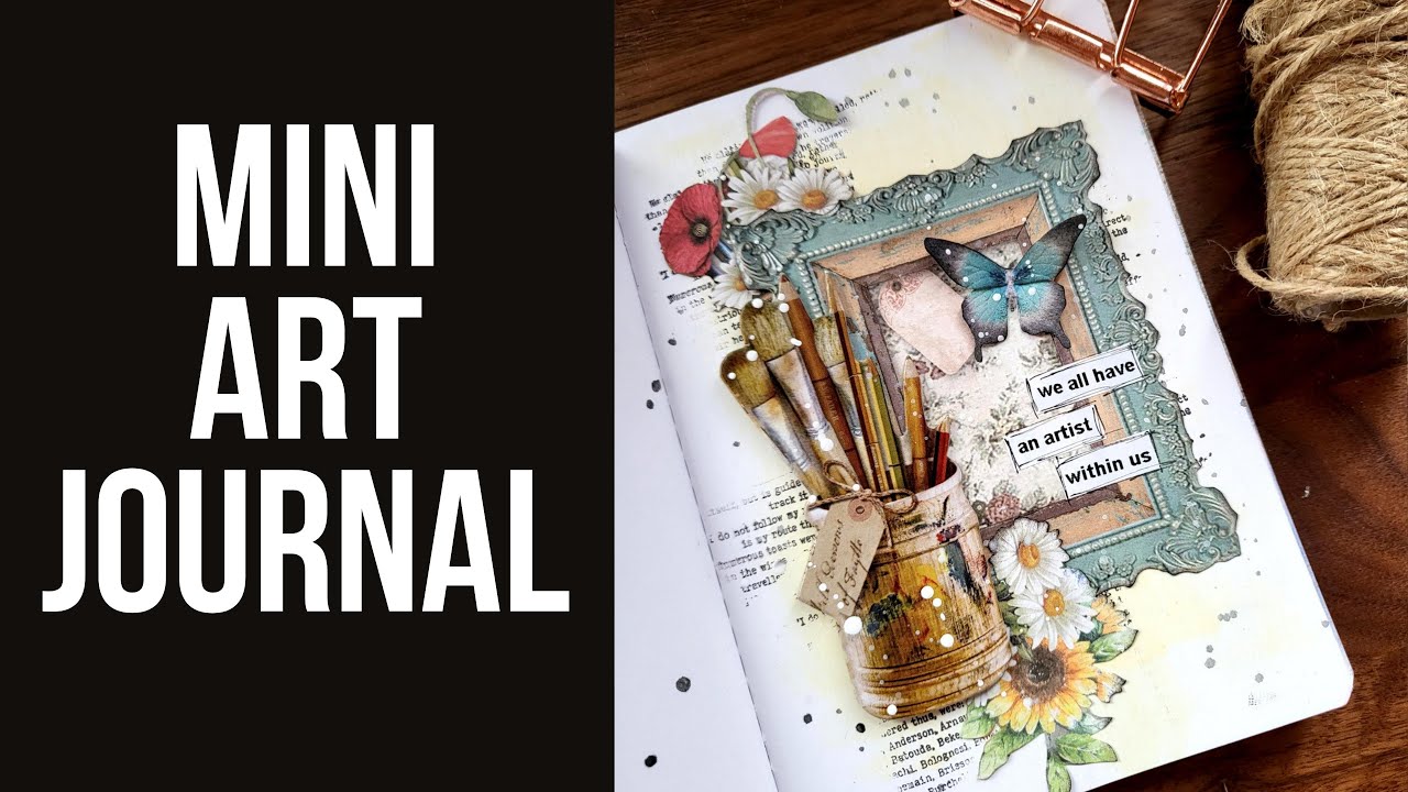 mini art journal - art themed cluster - YouTube
