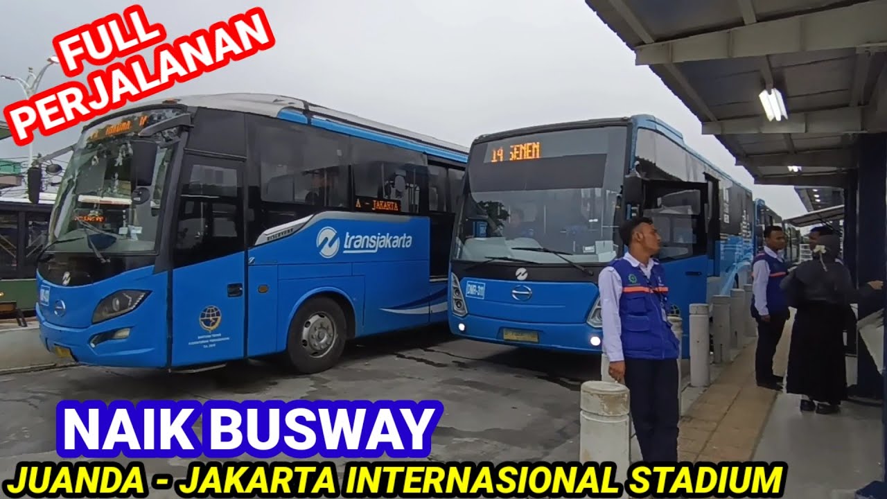 NAIK BUSWAY dari JUANDA ke JIS saat Jam Sibuk Sore ‼️Jam 4 Sore # ...