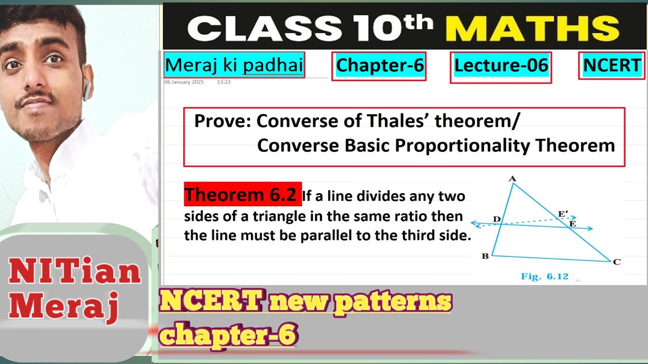 Ch - 6 | Class 10 Maths | Triangles | Converse of Thales Theorem | Lec ...