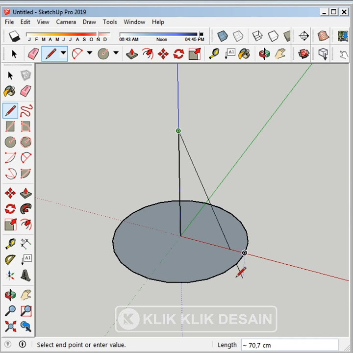 CARA MUDAH MEMBUAT KERUCUT 3D DENGAN SKETCHUP - YouTube