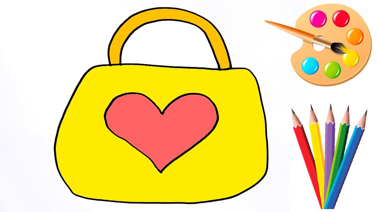 How to draw a woman's bag | Drawing for kids step by step - YouTube
