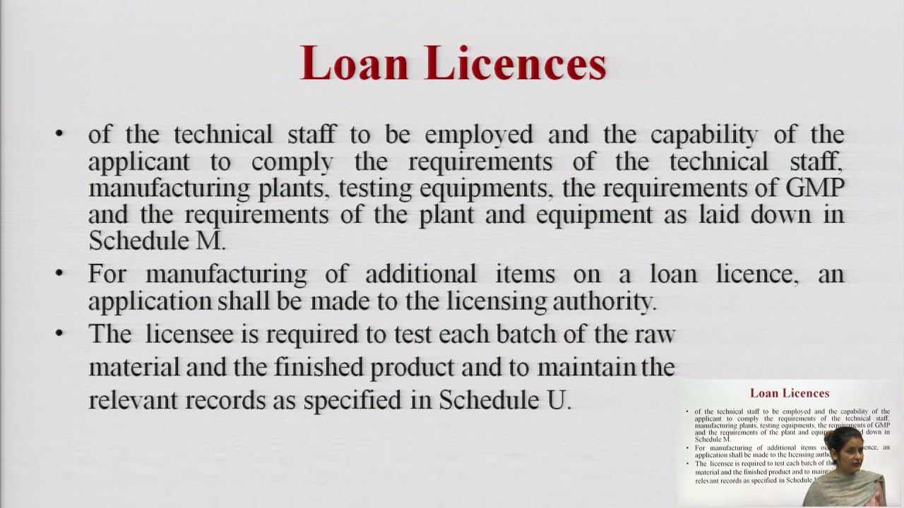 Manufacture of New Drug, Loan License and Repacking License - YouTube