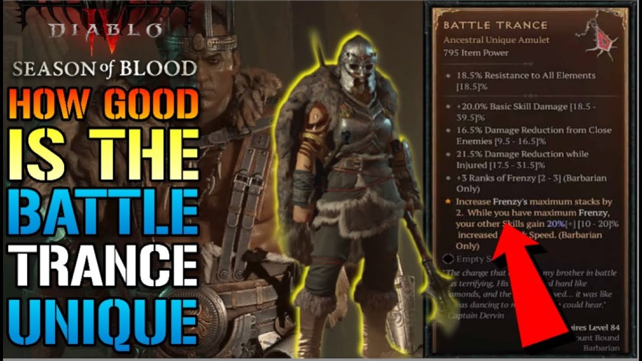 Diablo 4: "Battle Trance" Unique Amulet! How Good Is This Unique? Here ...